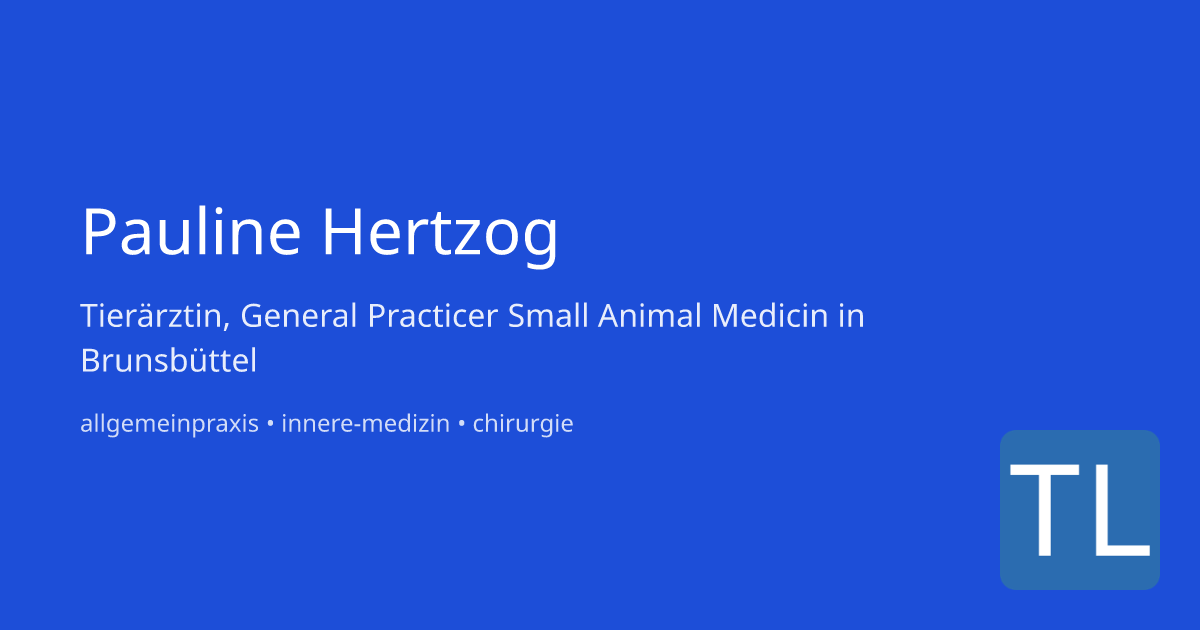 Tierärztin, General Practicer Small Animal Medicin Pauline Hertzog ...